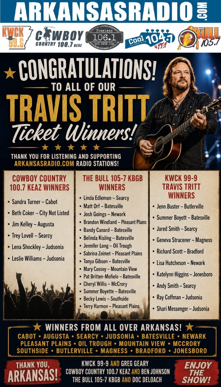 Travis Tritt Ticket Winners Announced By ArkansasRadio.com Stations ...